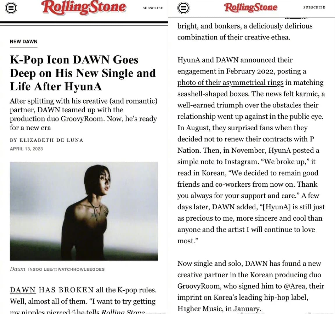 DAWN 親身回應各種傳聞：至今仍愛著泫雅、送戒指非求婚 - LUVKPOP